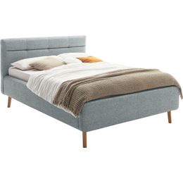 Meise M&ouml;bel Polsterbett MEISE.M&Ouml;BEL "Lotte", blau (pastellblau), L:217cm, Bezug Bett: Strukturstoff (100% Polyester), Betten, Polsterbett, mit Lattenrost und Bettkasten