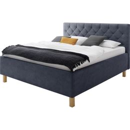 Meise M&ouml;bel Polsterbett MEISE.M&Ouml;BEL "San Remo", blau (taubenblau), B:170cm L:215cm, Betten, Polsterbett, mit Bettkasten