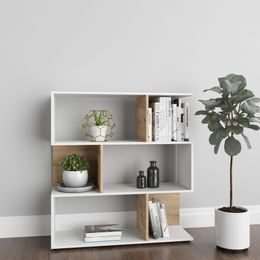 B&uuml;cherregal Inosign "Cedric", wei&szlig; (wei&szlig;, artisan eiche), B:103cm H:110cm T:35cm, Holzwerkstoff, Regale, B&uuml;cherregal