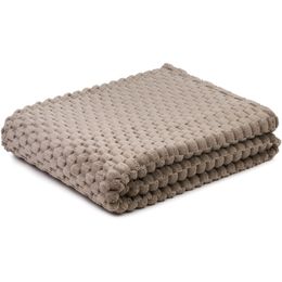 G&ouml;zze Wohndecke G&Ouml;ZZE "Decke 3D - Bubbles", grau (stein), B:150cm L:200cm, Polyester, Wohndecken, Wohndecke, Jacquard gewebte Decke in 3D Optik