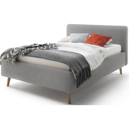 Meise M&ouml;bel Polsterbett MEISE.M&Ouml;BEL "Mattis", grau, B:161cm H:105cm L:218cm, Bezug Bett: Multicolor (100% Polyester), Betten, Polsterbett, Topseller, wahlweise mit Bettkasten