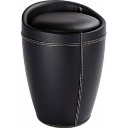 Hocker Wenko, schwarz-wei&szlig; (wei&szlig;, schwarz), B:36cm H:50,5cm T:36cm, Hocker, Sitzhocker