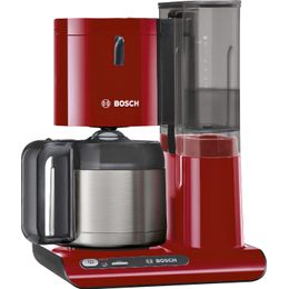 Bosch Filterkaffeemaschine "Styline TKA8A053, Aroma Sensor, Edelstahl-Thermokanne 1,1 L", rot (deep rot, anthrazit), 1,1 l, 12, Kaffeemaschinen, f&uuml;r 8-12 Tassen, Abschaltautomatik, Entkalkungssystem, schwarz
