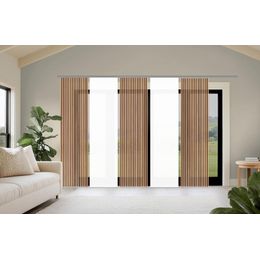 Schiebegardine Home Wohnideen "PANILO", braun, B:60cm H:245cm, Polyester, Gardinen, Schiebewand Seidenoptik, SET, Digitaldruck