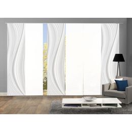 Schiebegardine Home Wohnideen "LAURINA 6er SET" Gr. 1, grau, B:60cm H:245cm, Polyester, Gardinen, Schiebevorhang Digidruck 6er Set LAURINA