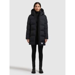 Steppmantel Khujo "DIDO4", Damen, Gr. S, port blau, 100% Nylon, unifarben, regular fit Po-bedeckend, eingesetzt elastischer Bund mit Windstopper, M&auml;ntel Steppmantel