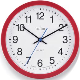 Wanduhr CHRISTOFFEL "Bromham", rot, H:3cm, Wanduhren, Wanduhr
