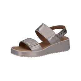 Keilsandalette Caprice "Caprice Sandalen Leder", Damen, Gr. 38, silber, Leder, Schuhe