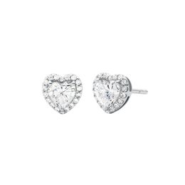 Paar Ohrstecker Michael Kors "Schmuck Geschenk Silber 925 Ohrringe PREMIUM HEART Herzen", silber (silberfarben, kristallwei&szlig;, kristallwei&szlig;), Ohrringe, Damen, Silber 925 (Sterlingsilber), mit Glasstein