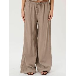 Chinohose ITS MAY "ITS MAY Trouser Luna", Damen, Gr. M/L, taupe, Obermaterial: 50% Leinen, 50% Baumwolle, Hosen Chinohose