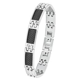 Armband Amor "9352494", schwarz (edelstahlfarben, schwarz), Armb&auml;nder, Herren, 22cm, Carbon Edelstahl, Carbon, Edelstahl, Armband