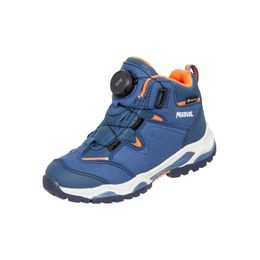Wanderschuh Meindl "Java Junior GTX (Boa)", Kinder, Gr. 28, blau (marineblau, orange), Obermaterial: 100% Rindnubukleder CNU., Schuhe Wanderschuh