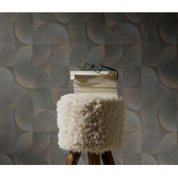 Vliestapete Erismann "Vliestapete Brushed Harmony", schwarz, B:0,53m H:0,09m L:10,05m, Vlies, Tapeten, Phthalate frei