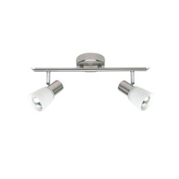 Brilliant Lampe Luca Spotrohr 2flg eisen/chrom/wei&szlig; 2x R50, E14, 40W, geeignet f&uuml;r Reflektorlampen (nicht enthalten) K&ouml;pfe schwenkbar