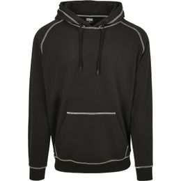 Kapuzenpullover Urban Classics "Urban Classics Herren Contrast Stitching Hoody", Herren, Gr. L, schwarz, 65% Baumwolle, 35% Polyester, unifarben, loose fit, ohne Ausschnitt, Pullover Kapuzenpullover