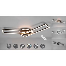 REALITY LEUCHTEN LED Deckenleuchte "Twister", schwarz (schwarz matt), 1, H: 8,5cm, 1 Stk., Leuchten, Deckenlampe 4500 Lumen Lichtfarbe einstellbar Fernbedienung Memory, LED Deckenleuchte