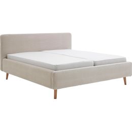 Meise M&ouml;bel Polsterbett MEISE.M&Ouml;BEL "Mattis", beige, B:161cm H:105cm L:218cm, Bezug Bett: Cord (100% Polyester), Betten, Polsterbett, Topseller, wahlweise mit Bettkasten