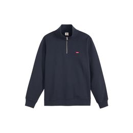 Levi's Sweatshirt LEVI'S "Sweatshirt ORIGINAL HM 1/4 ZIP 1er Pack", Herren, Gr. M, blau (dunkelblau), Obermaterial: 100% Baumwolle CO., Sweatshirts Sweatshirt