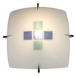 N&auml;ve N&Auml;VE Deckenleuchte "Vora", blau (chromfarben, wei&szlig;, blau, transparent), 1, H: 9cm, Leuchten, Deckenlampe, Deckenleuchte