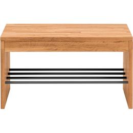 Schuhbank Home Affaire "Dura", braun (wildeiche), B:82cm H:45cm T:40cm, Aluminium, Massivholz, Sitzb&auml;nke, Schuhbank, aus massiven Wildeichenholz oder Buche, Breite 82 cm