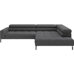 Ecksofa Home Affaire "Claya, 311 cm breit, L-Form, inkl. Kopfteilverstellung", grau, B:311cm H:71cm T:219cm, 100% Polyester, Sofas, Ecksofa, wahlweise elektrischer Sitzvorzug
