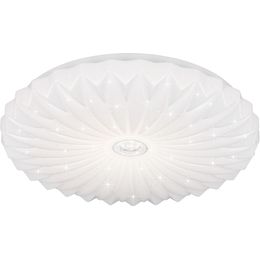 REALITY LEUCHTEN LED Deckenleuchte "ATARIS, Deckenlampe &Oslash; 38cm Glitzer Starlight Effekt 18W LED 1900 Lumen", wei&szlig;, 1, &Oslash; 38cm H: 7cm, 1 Stk., Leuchten, inkl Fernbedienung, dimmbar, CCT Lichtfarbe einstellbar Memoryfunktion, LED Deckenleuchte