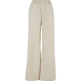Stoffhose Urban Classics "Urban Classics Damen Ladies Linen Mixed Wide Pants", Damen, Gr. L, US-Gr&ouml;&szlig;en, softseagrass, 55% Leinen, 45% Baumwolle, unifarben, normal, Hosen Stoffhose