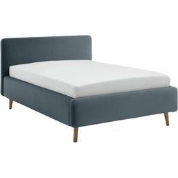 Meise M&ouml;bel Polsterbett MEISE.M&Ouml;BEL "Mattis", blau (eisblau), B:161cm H:105cm L:218cm, Bezug Bett: Struktur Gewebe (100% Polyester), Betten, Polsterbett, Topseller, wahlweise mit Bettkasten