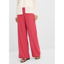 bonprix Palazzo-Hose aus Viskosemix, rot, Gr.52, Komfortable Palazzo-Hose mit Bequembund