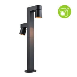 LED Pollerleuchte Paulmann "Kimu IP44 822mm 2200K 2x7,8W 720lm 230V 70 Anthrazit Aluminium", grau (anthrazit), H:82,2cm T:34,7cm &Oslash;:8cm, Leuchten, LED Pollerleuchte, insektenfreundlich