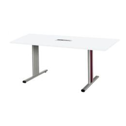 Sch&auml;fer Shop Sch&auml;fer Shop Select Besprechungstisch Planova Basic, mit Tischanschlussfeld, Rechteck, T-Fu&szlig;, B 1600 x T 800 x H 717 mm, wei&szlig;/wei&szlig;aluminium RAL 9006