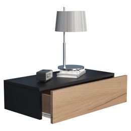 Nachttisch Vcm "Holz Wandschublade Wand H&auml;nge Nachttisch Usal M60", braun (schwarz, honig, eiche), B:60cm T:30cm, Sideboards, Nachttisch