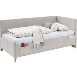 Meise M&ouml;bel Kinderbett MEISE.M&Ouml;BEL "COOL II", beige (nata, nata), B:100cm L:210cm, Betten, Kinderbett, Polsterbett wahlweise mit Bettkasten, Jugendbett inkl. USB Anschl&uuml;sse