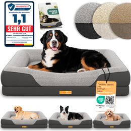 ELONEO Orthop&auml;disches Hundebett, Grau - Gr&ouml;&szlig;e XL