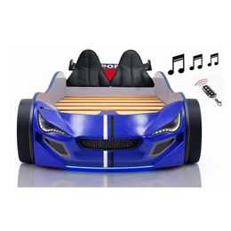 Autobett Kinder 90x200 Jungen LED Leuchte Unterbodenbeleuchtung Sound Fernbedienung
