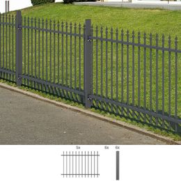 Metallzaun Alberts "Chaussee", grau (anthrazit), H:120cm, Aluminium, Zaunelemente, H&ouml;he: 100 und 120 cm, verschiedene L&auml;ngen