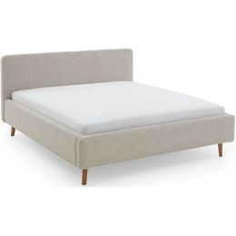 Meise M&ouml;bel Polsterbett MEISE.M&Ouml;BEL "Mattis", beige, B:201cm H:105cm L:218cm, Bezug Bett: Multicolor (100% Polyester), Betten, Polsterbett, Topseller, wahlweise mit Bettkasten