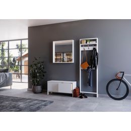 Garderoben-Set OTTO HOME "Luven", wei&szlig;, Massivholz, Kastenm&ouml;bel-Sets, aus Massivholz, FSC, bestehend aus Spiegel, Paneel und Kommode
