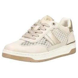 Sneaker Tom Tailor "Tom Tailor Sneaker Lederimitat/Textil", Damen, Gr. 36, sand, Lederimitat, Textil, Schuhe Sneaker