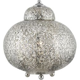 Searchlight Tischleuchte "Fretwork Tischleuchte - Lasergeschnittenes Nickelmetall", nickelfarben, H: 29cm, 1 Stk., Leuchten, Tischleuchte