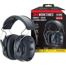 3M Kapselgeh&ouml;rschutz WorkTunes Connect + Solar, elektronisch, Bluetooth, SNR 33 dB, bis 40 h, Lautst&auml;rkeregelung, Solarzellen- und Akkubetrieb