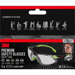 3M Schutzbrille SOLUS&trade; 1000, EN 166:2001, UVA/UVB/UVC-resistent, Antibeschlag-Beschichtung, abnehmbare Dichtung, Mikrofaserbeutel, PC