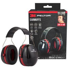 3M Kapselgeh&ouml;rschutz PELTOR&trade; Optime III H540A, SNR 34 dB, gepolsterter Kopfb&uuml;gel, verstellbar, schwarz-rot