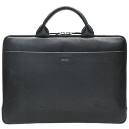 JOOP! Messenger Bag JOOP "cardona samu briefbag shz", Herren, Gr. B/H/T: 38cm x 27cm x 2cm, schwarz, Leder, leicht gl&auml;nzend, unifarben, Taschen, im Trolley-Aufsteck-System