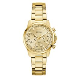Multifunktionsuhr Guess "BAILEY", gold (goldfarben), Armbanduhren, Damen, Quarzuhr, Armbanduhr, Damenuhr, Edelstahlarmband, Datum