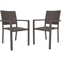 Stapelstuhl Garden Pleasure "MALAGA", coffee, coffee, coffee, B:55cm H:88cm T:57cm, Aluminium, Kunststoff, St&uuml;hle, Stapelstuhl, leicht verstaubar