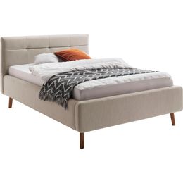 Meise M&ouml;bel Polsterbett MEISE.M&Ouml;BEL "Lotte", beige, L:217cm, Bezug Bett: Strukturstoff (100% Polyester), Betten, Polsterbett, mit Lattenrost und Bettkasten