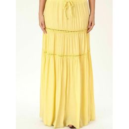 Midirock ITS MAY "ITS MAY Skirt Alma", Damen, Gr. XS/S, gelb, Obermaterial: 100% Viskose, R&ouml;cke