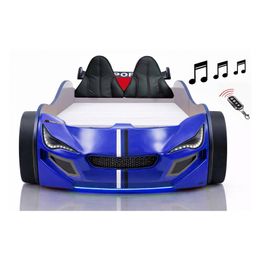 Autobett Kinder 90x200 Jungen LED Leuchte Unterbodenbeleuchtung Sound Fernbedienung