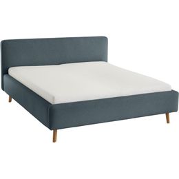 Meise M&ouml;bel Polsterbett MEISE.M&Ouml;BEL "Mattis", blau (eisblau), B:181cm H:105cm L:218cm, Bezug Bett: Struktur Gewebe (100% Polyester), Betten, Polsterbett, Topseller, wahlweise mit Bettkasten